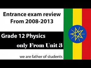 Grade 12 physics Entrance Exam from Unit 3 (2008-2013) waves optics