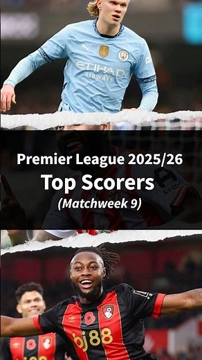 Premier League 2025/26 Top Scorers (Matchweek 9) #topscorer #premierleague
