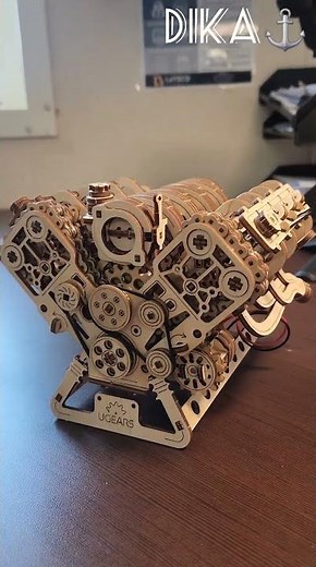 Ugears Wooden V8 Engine 😎 S2 Link to the full video in the pinned comment