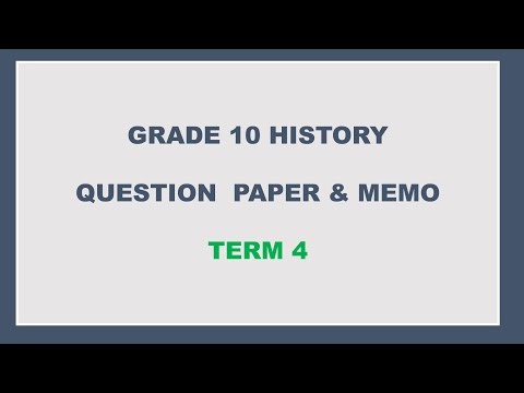 GRADE 10 HISTORY TERM 4 ESSAY QUESTIONS PAPER 1 NOVEMBER 2020