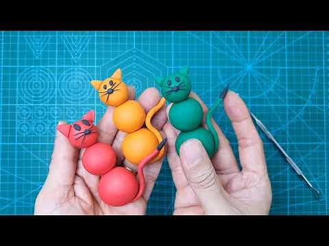 Clay Cat Toys Making How To Make Cat Clay Modelling For Kids clay Miniature DIY Craft