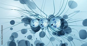 Titanium dioxide rotating molecular 3d structure ball-and-stick model, looped video e171