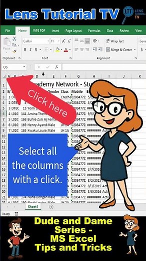 Resize Excel Columns in One Click! (No More Dragging) #Shorts