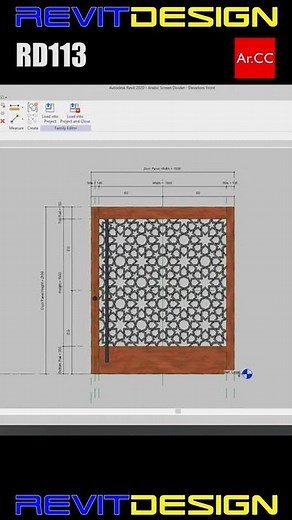 Revit Arabic Pattern Pivot Door #Shorts
