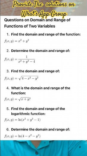 Solve Some Questions ⁉️ On Domain & Range Of Functions Of Two Variables