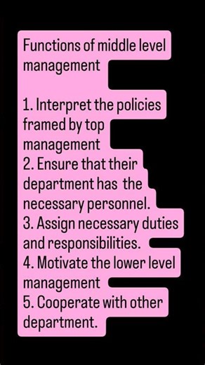Functions of middle level management #sdcc #facts #lifeisbutadream #economicchallenge