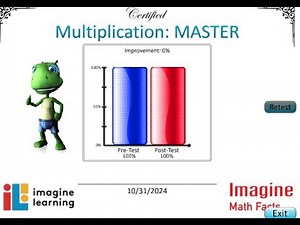 Doing Imagine math facts (100% on post-test)