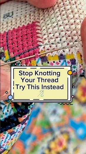 How to Start Your Thread NEATLY🧵 | No-Knot Method Using Aida Cloth Weave!