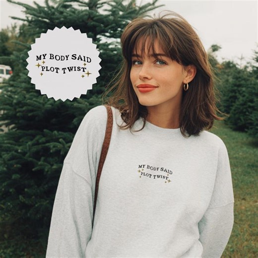 My Body Said Plot Twist Sweatshirt | Geborduurde Uniseks Retro Crewneck | Grappige Spoonie Humor | Chronische Ziekte Trui | Cadeau voor Haar - Etsy Nederland