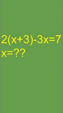Equation 2x+3 - 3x=7 Solved Step by Step | Best Way to Learn #maths