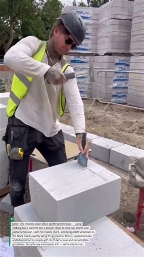 The Cleanest Brick-Splitting Skill in the USA! #MasonryHack #BuilderASMR