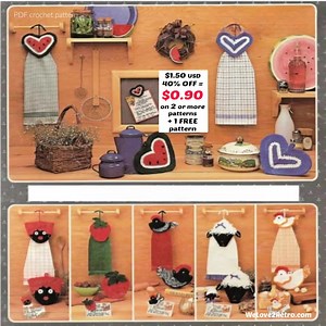 RETIREMENT-SALE*** Easy Crochet Towel Topper PDF – Hanging Tea Towel & Pot Holder Pattern - Etsy