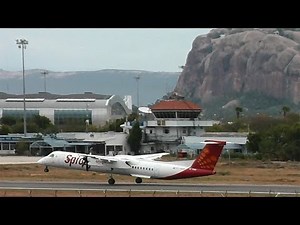 SpiceJet Q400 departs from Madurai for Hyderabad (VT-SUH)