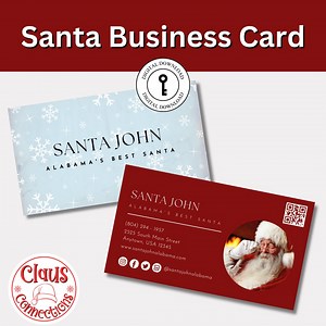 Santa Business Card Canva Template Two-sided - Etsy