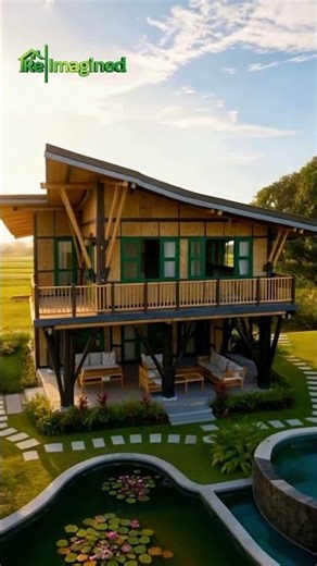 Elevated Modern Tropical House in the Rice Fields