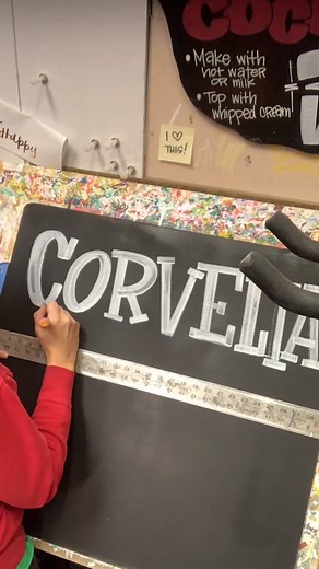 Creative Chalkboard Wine Sign by NC Artist | Hand-Lettered Typography