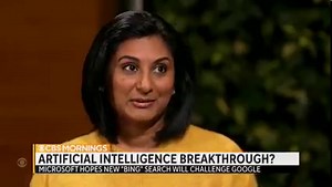 23K views · 565 reactions | Google’s dominance could be challenged by breakthroughs in artificial intelligence — after Microsoft unveiled some of the most powerful AI ever made public. Tony Dokoupil sat down with CEO Satya Nadella to get a first look at the new tech and talk about both its potential and flaws. https://cbsn.ws/3YgLDcv | CBS Mornings | Facebook
