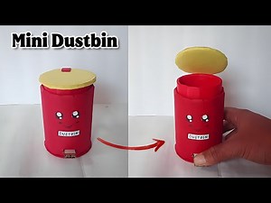 DIY Miniature Dustbin from paper cup | How to make Dustbin from paper cups easy | Mini Dustbin