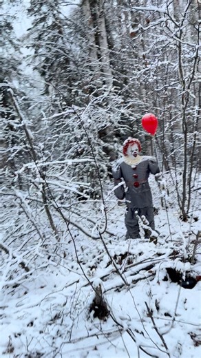 Well…. That was creepy. Dogs started acting weird. Didn’t know if it was gonna going to be, a moose a mouse or what. Was not expecting Pennywise. Shoutout to whoever put this in the middle of the woods in the middle of nowhere. My favorite new trail. #Alaska #Halloween | Ash Naderhoff