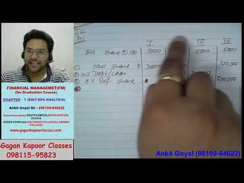 FM || Chapter=7 || B.com(P/H) || EBIT EPS ANALYSIS || Class=1 || ANKIT GOYAL
