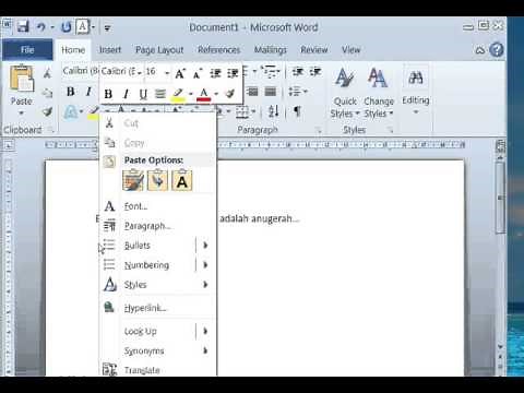 Cara Copy Paste di MS Word