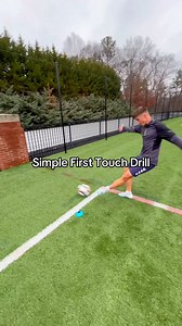 Simple first touch drill for players to improve speed of play, first touch, and technical ability with all surfaces of the foot. Save this post ✅ #soccerplayer #soccerdrills #soccer | Nspsoccer