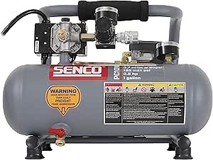 Senco PC1010 1/2- Horsepower 1-Gallon Matte Finish and Trim Portable Hot Dog Air Compressor, Gray/Red