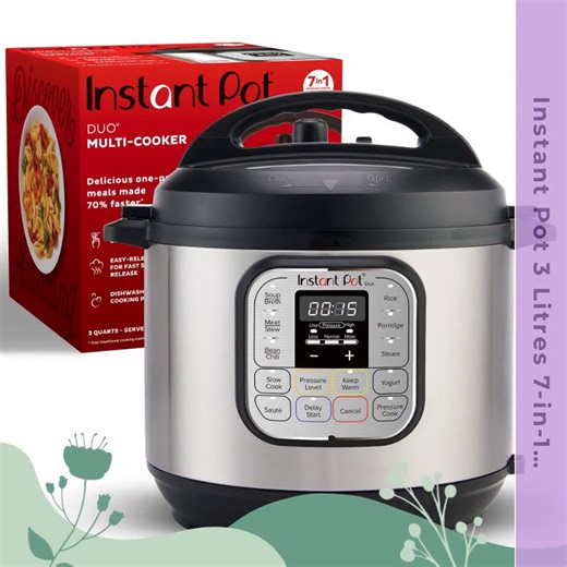 Cooking should be a joy, not a chore! 🍳✨ Meet the Instant Pot 3 Litres 7-in-1 Pressure Cooker — your new kitchen superhero! This versatile electric pressure cooker combines stainless steel durability with the ability to pressure cook, slow cook, steam, sauté, and even make yogurt! 🍚🥘 Picture whipping up a delicious meal in a fraction of the time, giving you more moments to share with family and friends. Its sleek black design adds a touch of elegance to your kitchen, while the user-friendly i