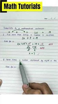 Translating sentences to mathematical equations #mathteachergon #maths