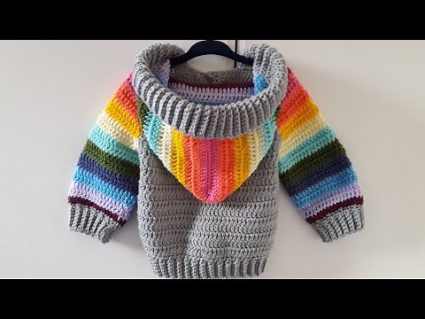 Crochet # How to crochet a " Cool baby hoodie" Part/1