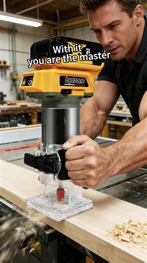 WoodMaster 360T Professional electric wood trimmer - anti-stuck safety cutting head, hardwood/softwood edgefinishing tool(Battery Not included)