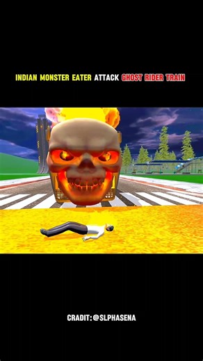 Indian colour Eater Monster attack Ghost Rider Train in Indian Bikes Driving 3d #indianbike #shorts
