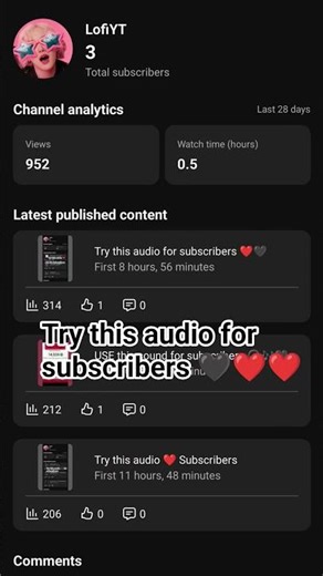 Try this audio for subscribers 🖤🎶🎶