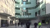 Exterior shots of the BBC headquarters in London on January 17, 2022....