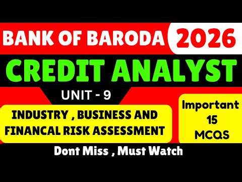 Industry , Business and Financal Risk Assessment MCQS | BOB 2026 Credit Analyst pdf Notes | BOB PDF