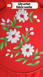 Painting Embroidery, Full video on my youtube channel • Lily artist fabric works (Fabric painting, painting, reel, creative art) #Reel #fabricpainting #art #creative | Lilyartist fabric works