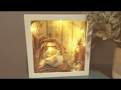 Dollar Tree DIY LED Light up Shadow Box. Super cute & easy