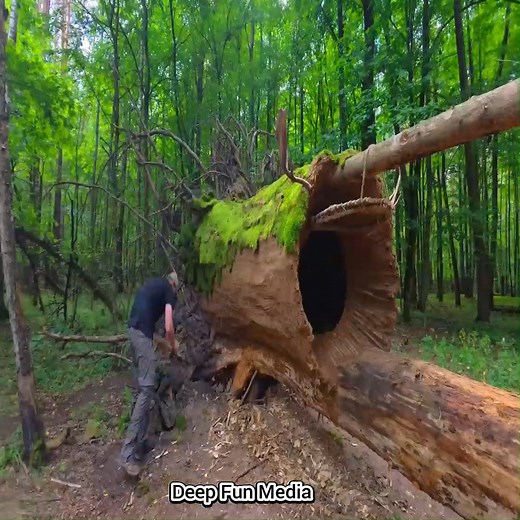 crafting a snug hideaway in the heart of the forest beneath a fallen spruce #construction #wildlife #camping #offgrid #survival #forest #solo #shelter #dugout #cabin | Deep Fun Media