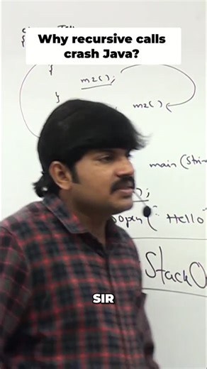Durga Jobs on Instagram: "Stack Overflow Error! M1 calls M2, M2 calls M1... It repeats until it crashes! Recursive method calls = runtime exception. #StackOverflow #JavaError #CodingLife #Recursion #Debugging #TechHumor"