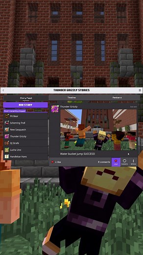 Minecraft on Instagram: "Epic win, captured  Realms Plus now includes an in-game social feed: Realms Stories. Plan, build and celebrate together –even when you're far apart. Learn more with the link in our bio."