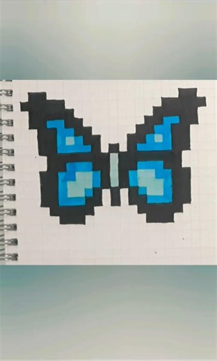 Beautiful Butterfly Pixel Art 🦋 Detailed Graph Paper Drawing | #Shorts #art #drawing #pixelart