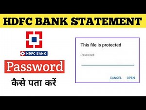 Hdfc Bank Statement Pdf Password | Hdfc Bank Credit Card Pdf Password | Bank Statement Pdf Password