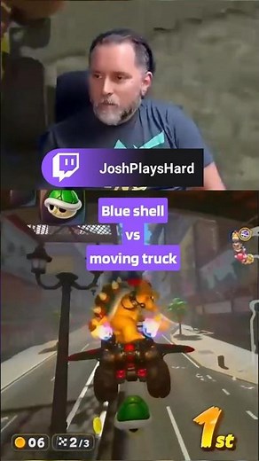 Chaos Unleashed: Mario Kart's Blue Shell vs. Moving Truck!