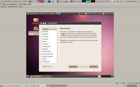 Tutoriel Vidéo : Installation basique d'ubuntu