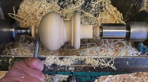 13K views · 246 reactions | And a little video for the weekend. In real speed. A couple of post tops to a photo. 90mm dia pine. These were to a photo but no sizes given others than the largest diameter and tenon size. So I have to use my experience to get them looking correct to match. Comments welcomed. | The woodturners | Facebook