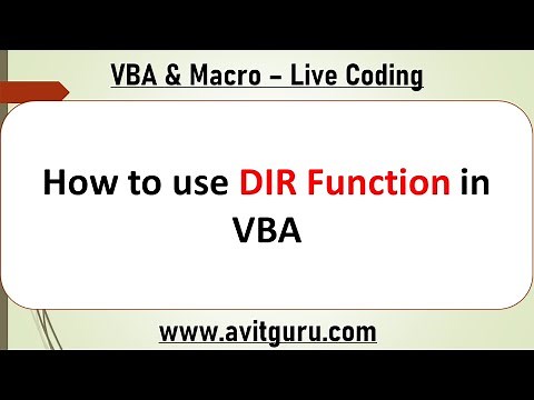 How to use DIR Function in VBA