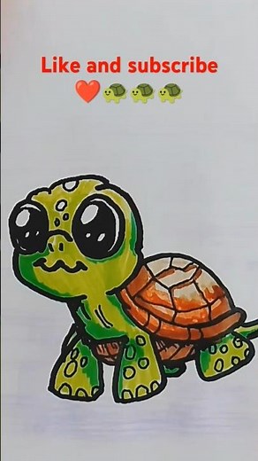 cute turtle drawing easy step by step