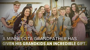 51K views · 1.1K reactions | A Minnesota grandpa had a problem. One cherished violin (played by his own grandpa) he wanted to pass down - and 10 grandkids. How could he decide? So, Gene Van Alstine spent 3 years learning to make a violin. Then, another 7 years making 10 more - one for each grandchild. "I want to leave them something special, just like my grandpa did me," Gene says. Here's the full story: https://kare11.tv/33ozuGp Boyd Huppert's Land of 10,000 Stories | KARE 11 | Facebook