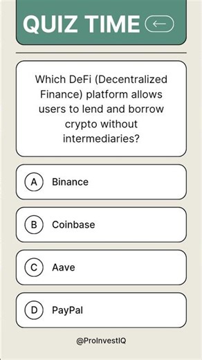 Which DeFi platform allows users to lend and borrow crypto without intermediaries? #DeFi #Aave