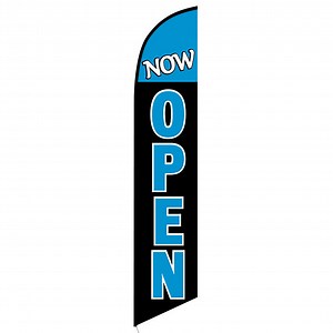Now Open (Blue) Feather Flag Banner | Advetising Flags | FFN